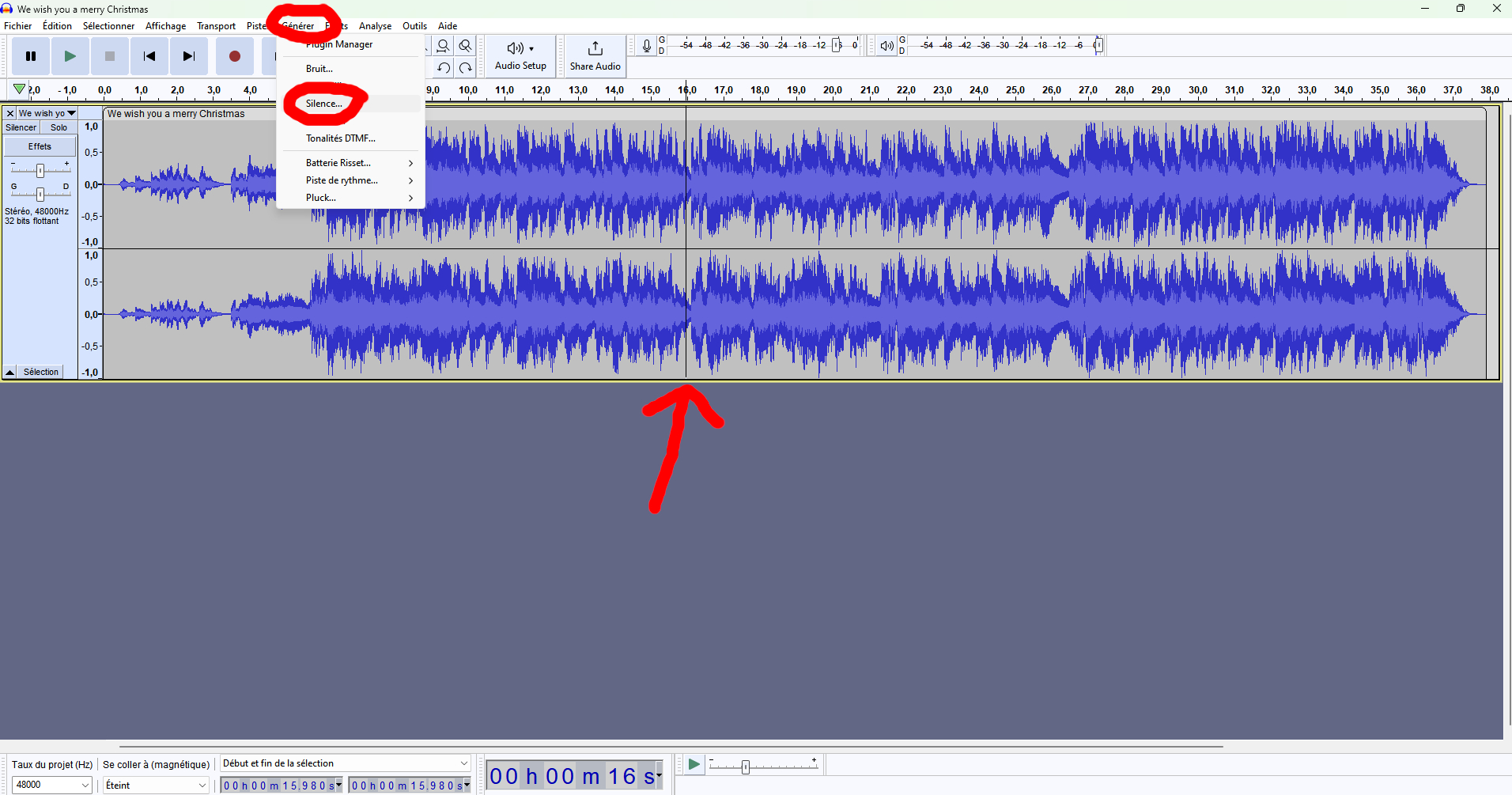 Comment insérer du silence dans Audacity ? - Comment on fait