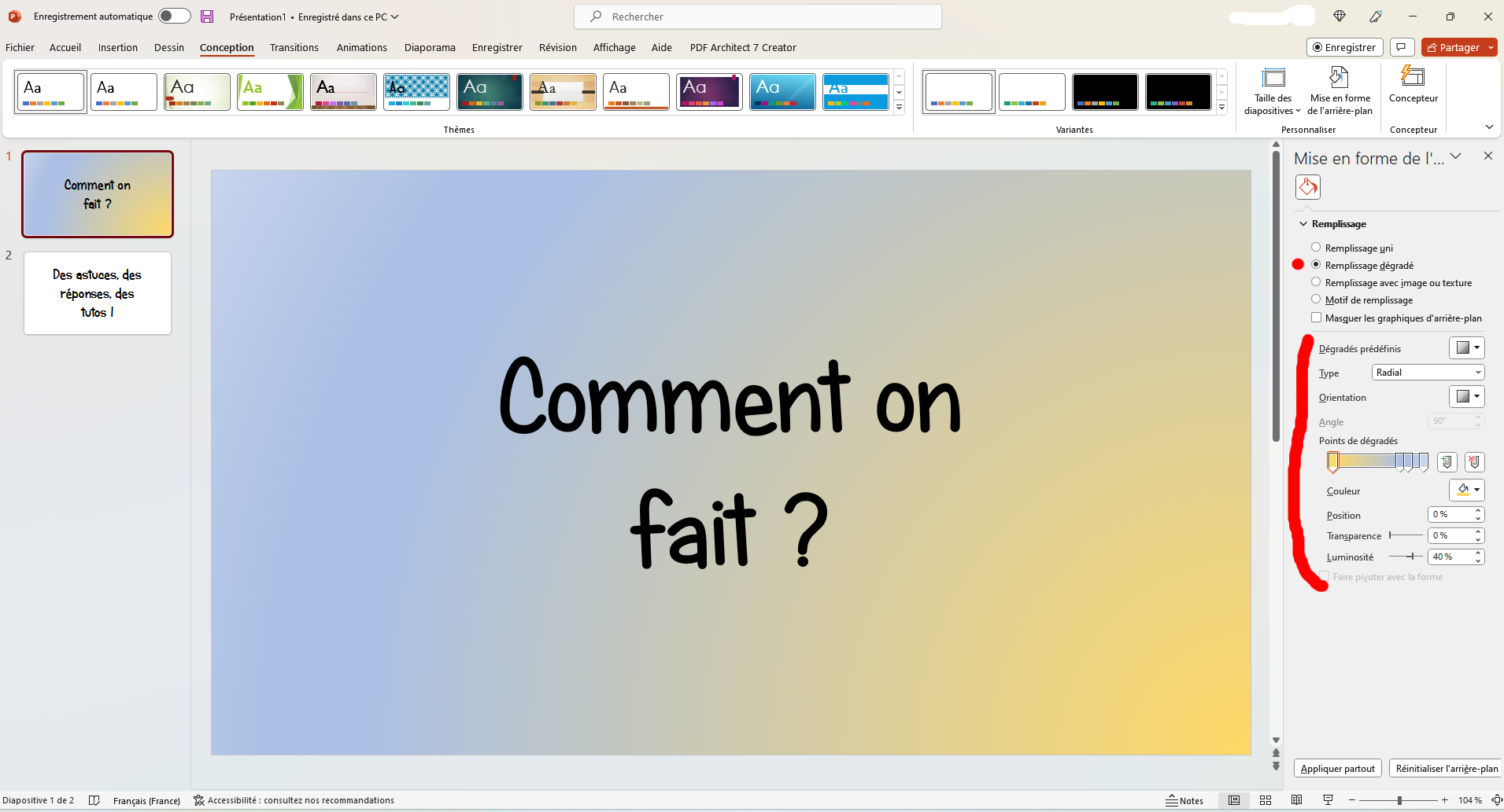 Comment modifier le fond d'un document Powerpoint ? - Comment on fait