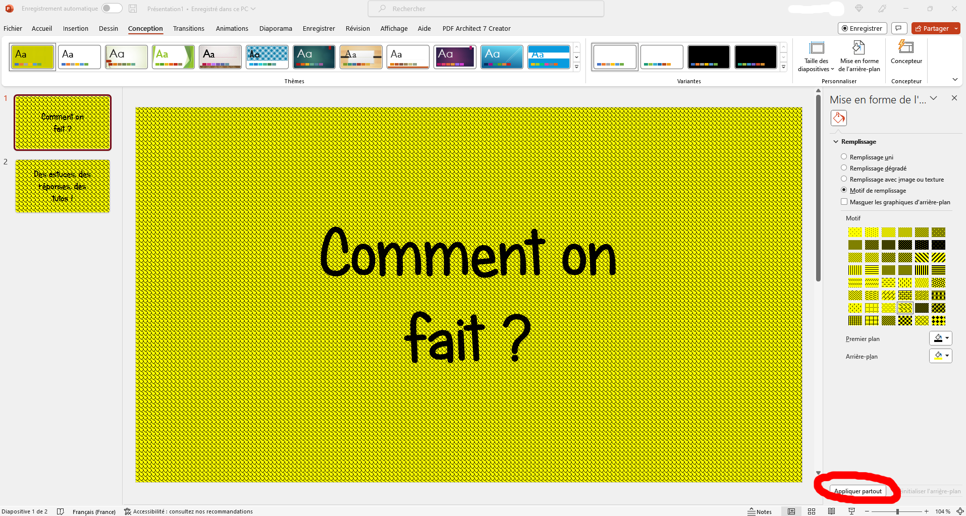 Comment modifier le fond d'un document Powerpoint ? - Comment on fait